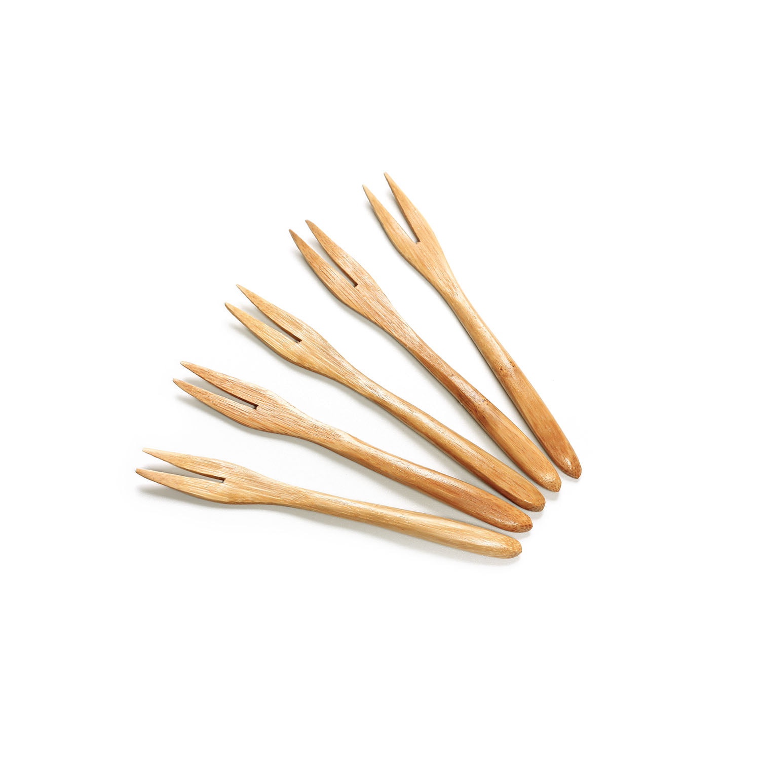 Kit Garfos Fruta Bambu 4 peças - YOI - Fika Mais - Loja de Variedades